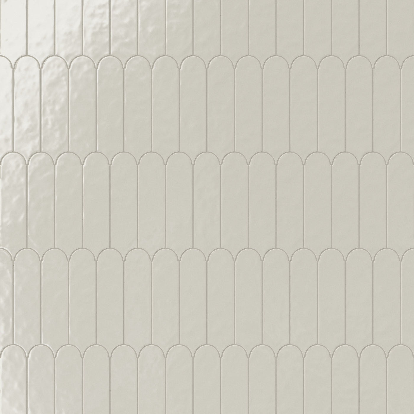 Sarina 3x12 Glossy Ceramic Fishscale Tile in Shell