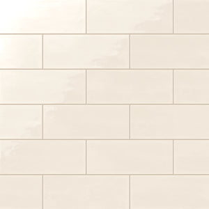 Josie 4x10 Glossy Ceramic Tile in Cream