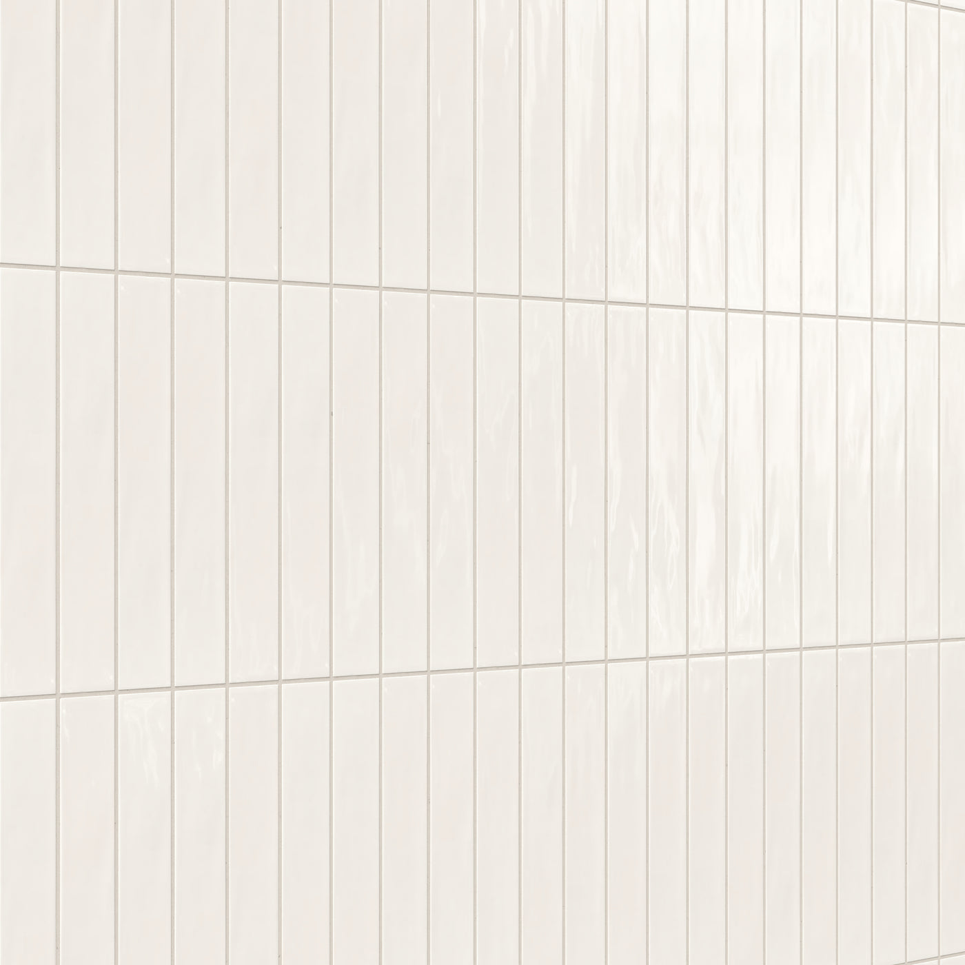 Jaden 2.5x16 Glossy Ceramic Tile in Eggshell