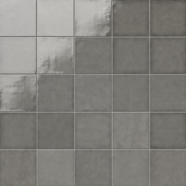 Mikayla 5x5 Glossy Ceramic Tile in Smoke