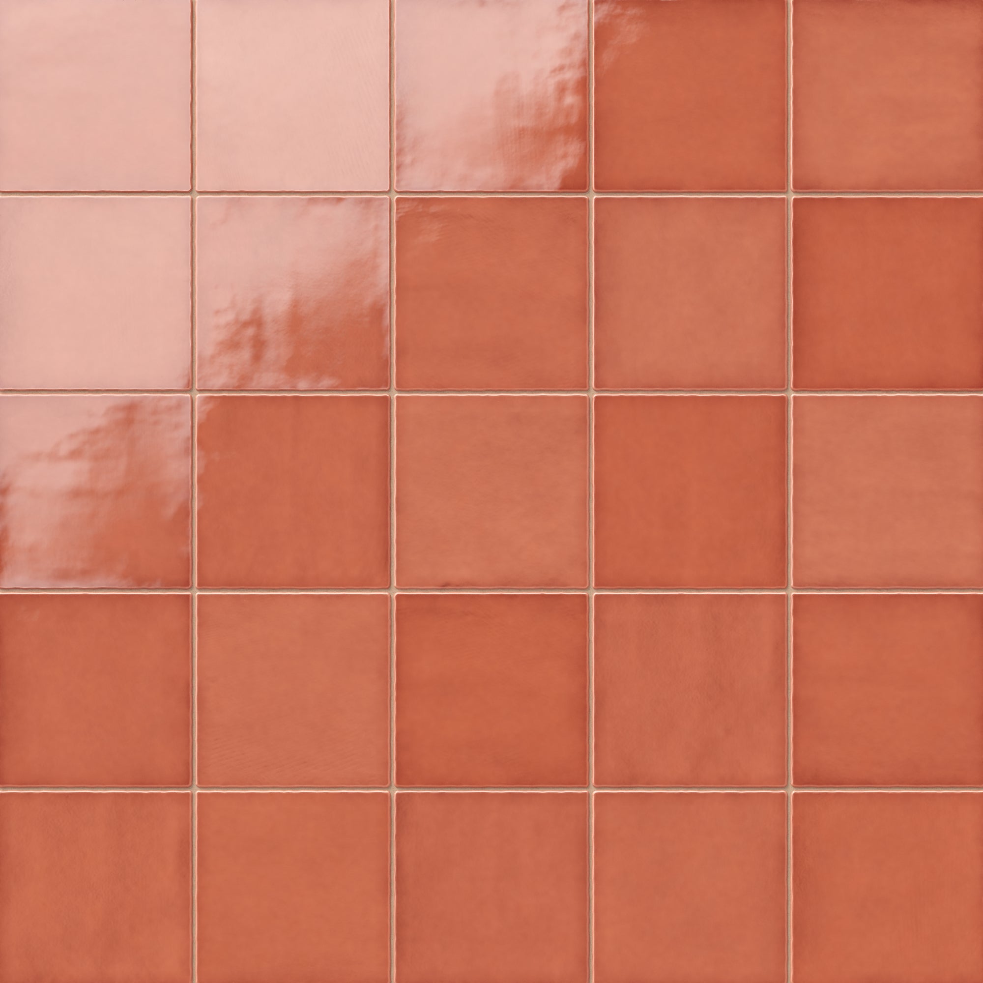 Mikayla 5x5 Glossy Ceramic Tile in Coral