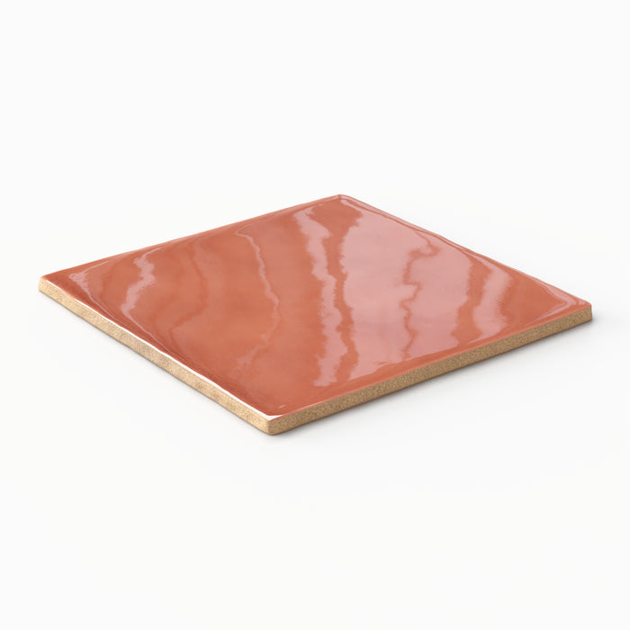 Mikayla 5x5 Glossy Ceramic Tile in Coral