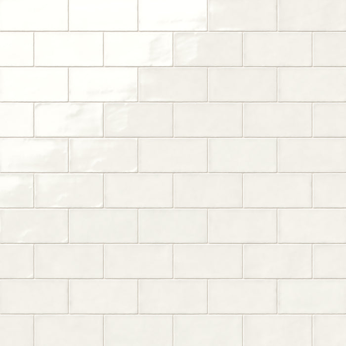 Mikayla 2.5x5 Glossy Ceramic Tile in Eggshell