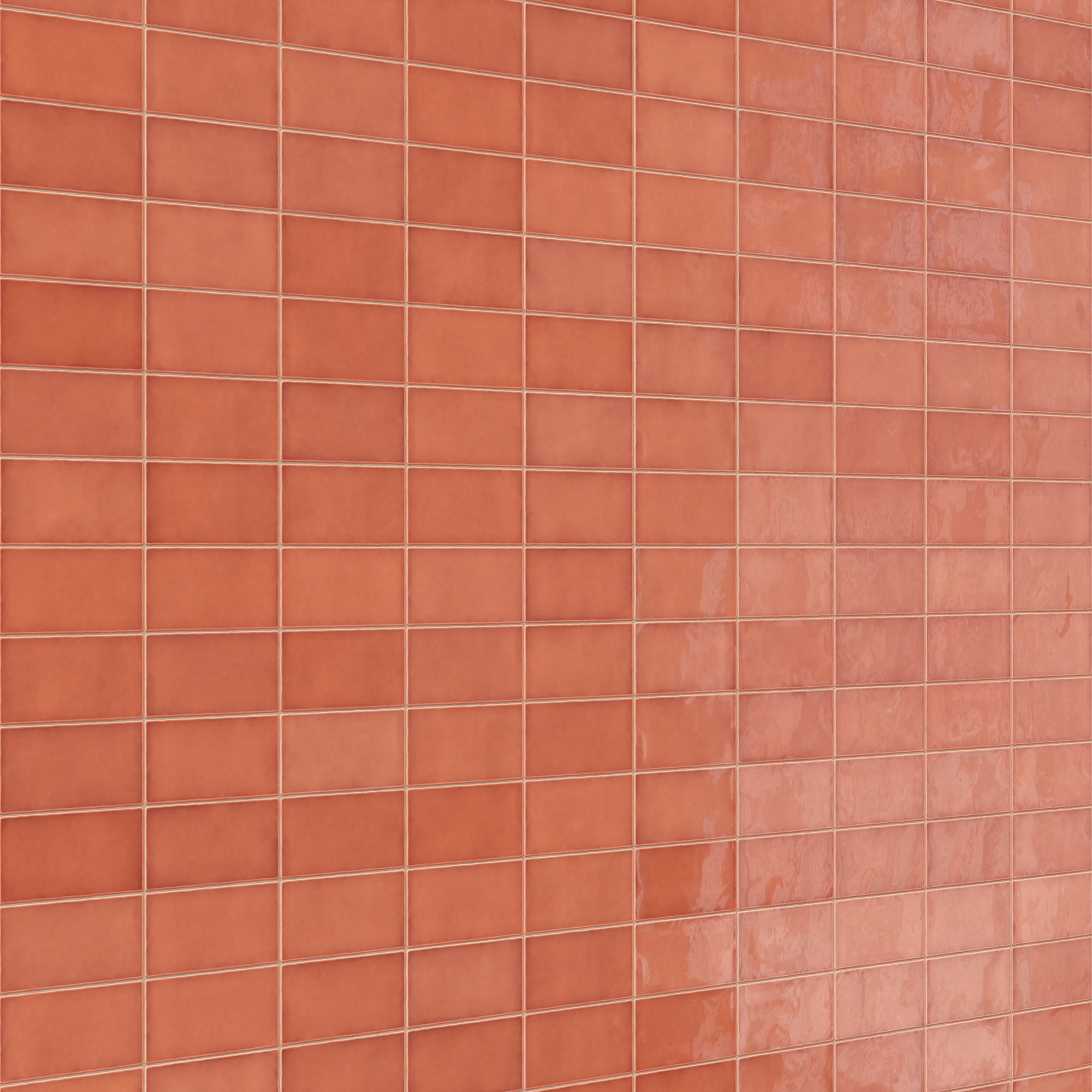 Mikayla 2.5x5 Glossy Ceramic Tile in Coral