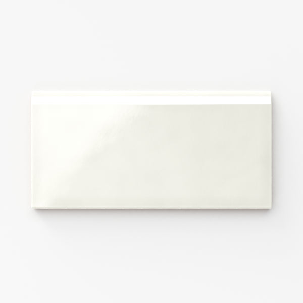 Mikayla 2.5x5 Bullnose Glossy Ceramic Tile in Eggshell