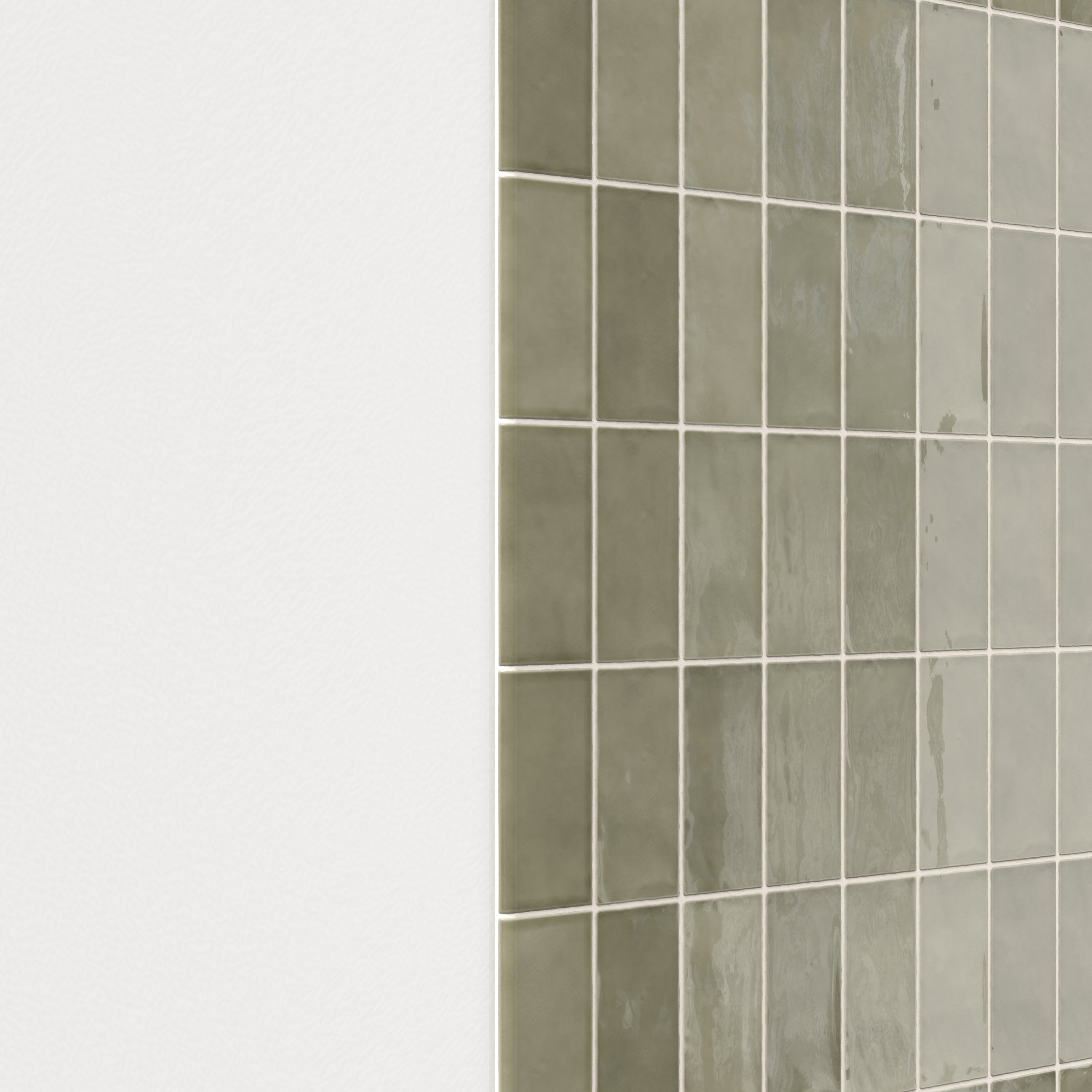 Mikayla 2.5x5 Bullnose Glossy Ceramic Tile in Olive