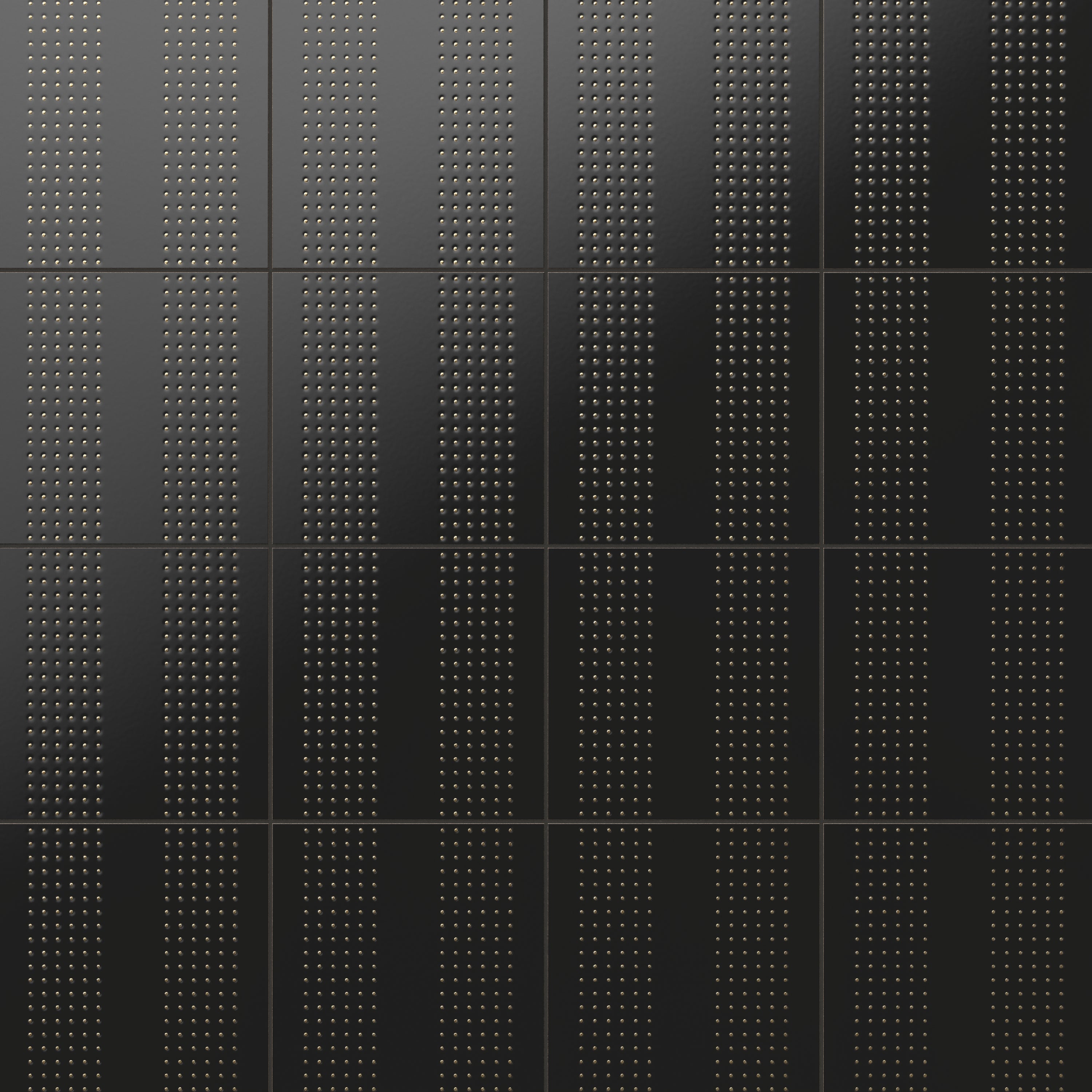 Kira 12x12 Satin Ceramic Tile in Striped Dots Black