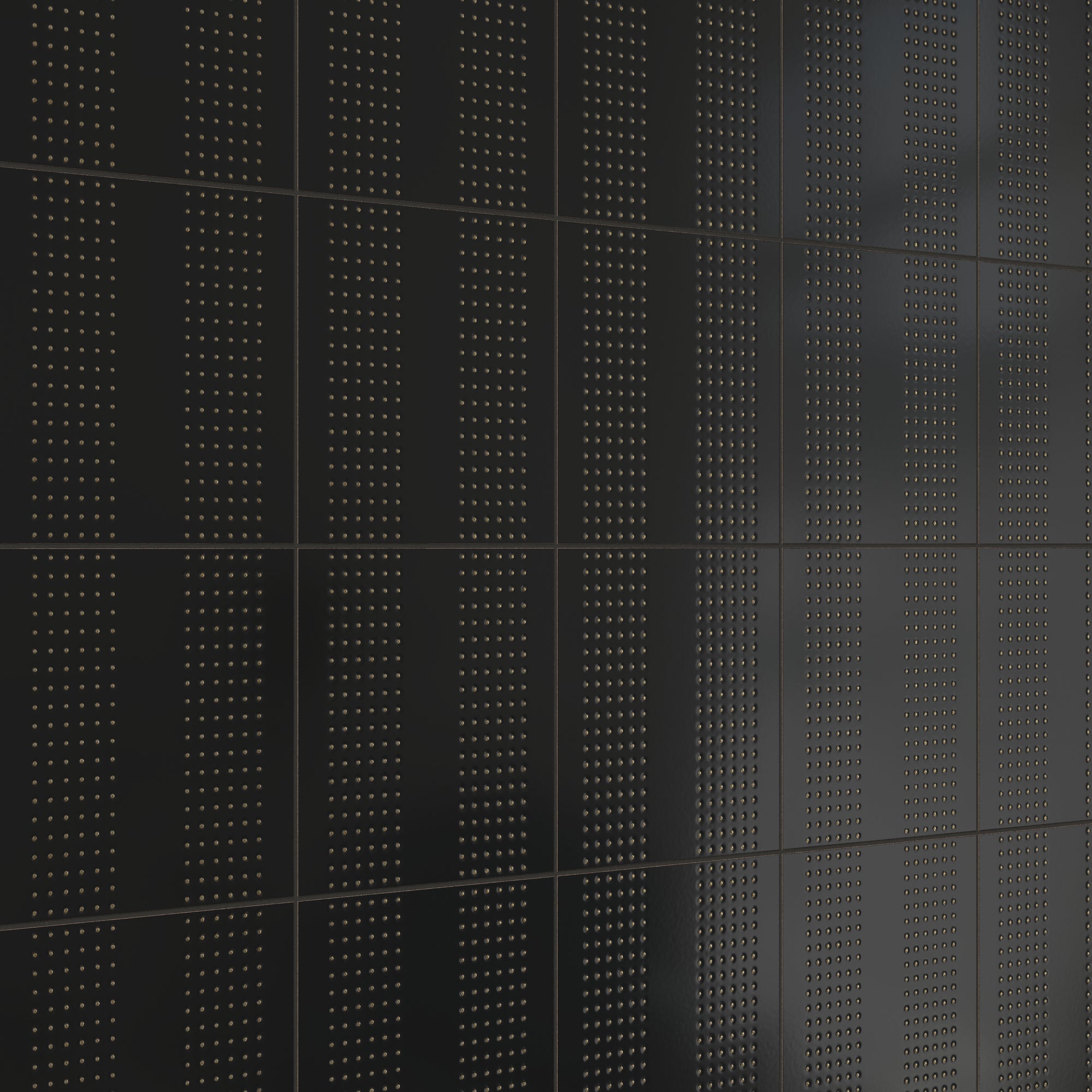 Kira 12x12 Satin Ceramic Tile in Striped Dots Black