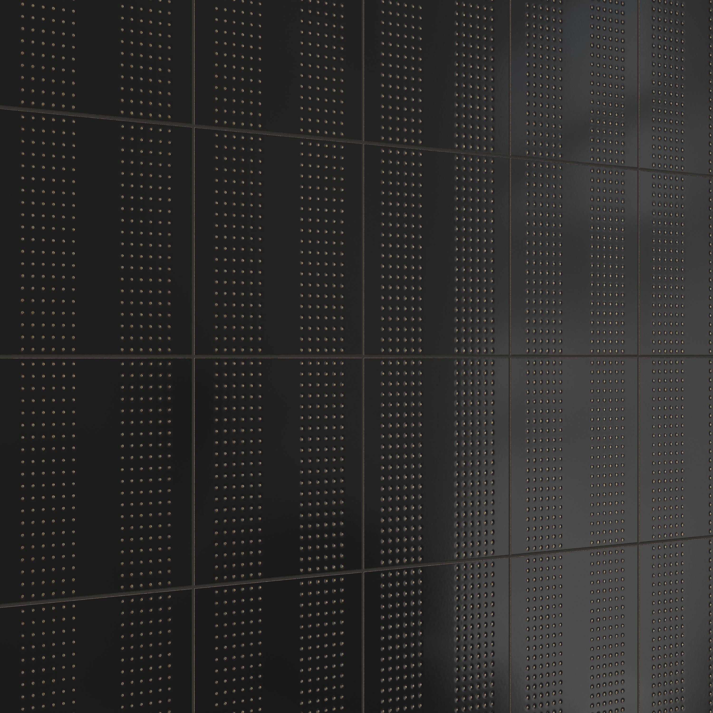 Kira 12x12 Satin Ceramic Tile in Striped Dots Black