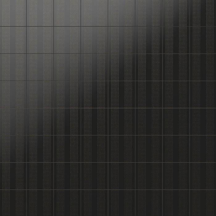 Kira 12x12 Satin Ceramic Tile in Striped Dots Black