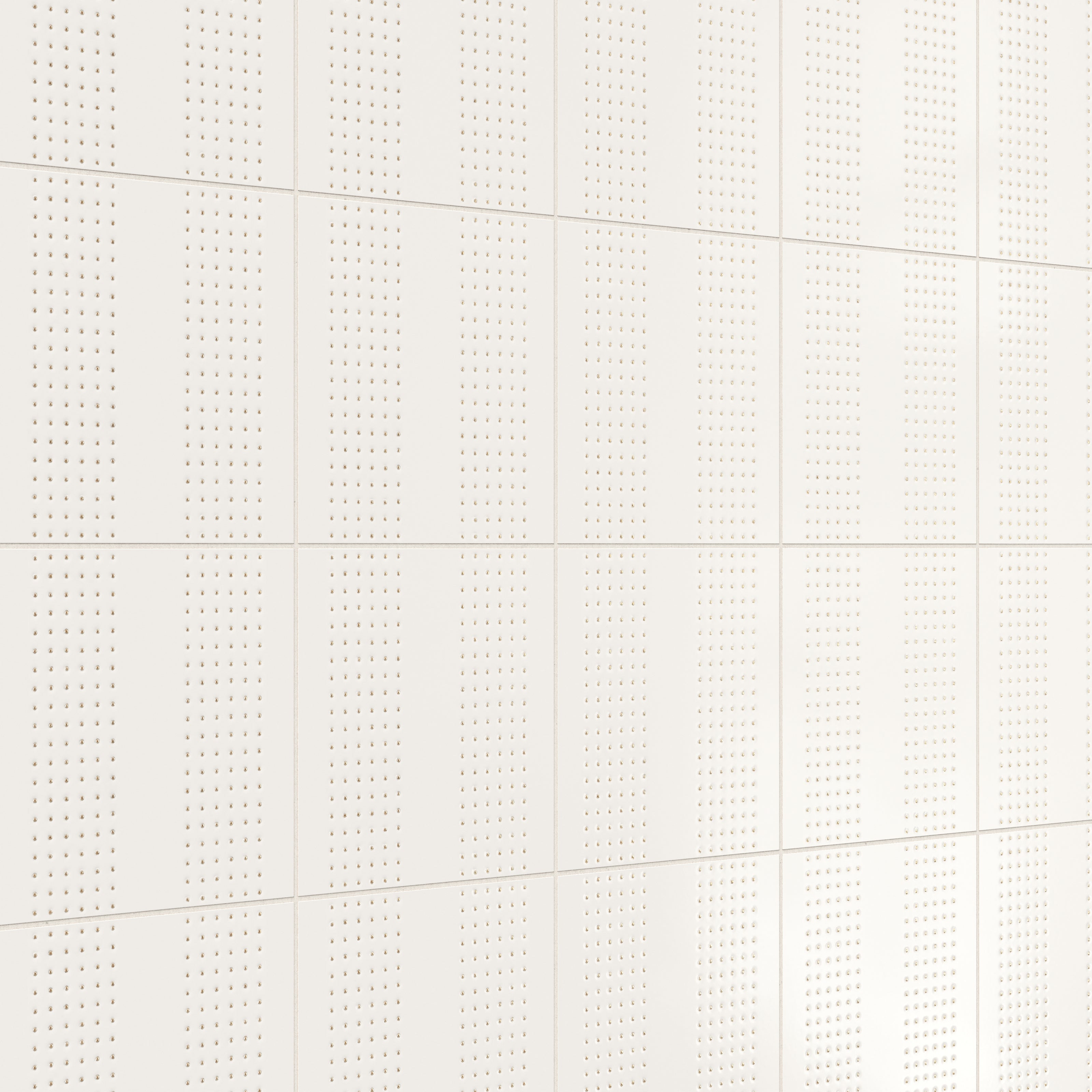 Kira 12x12 Satin Ceramic Tile in Striped Dots White