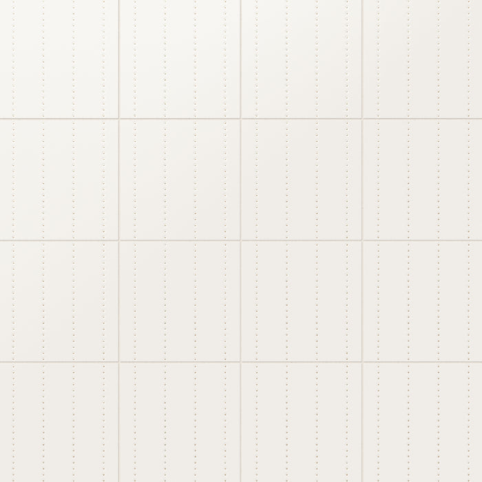 Kira 12x12 Satin Ceramic Tile in Dotted Lines White