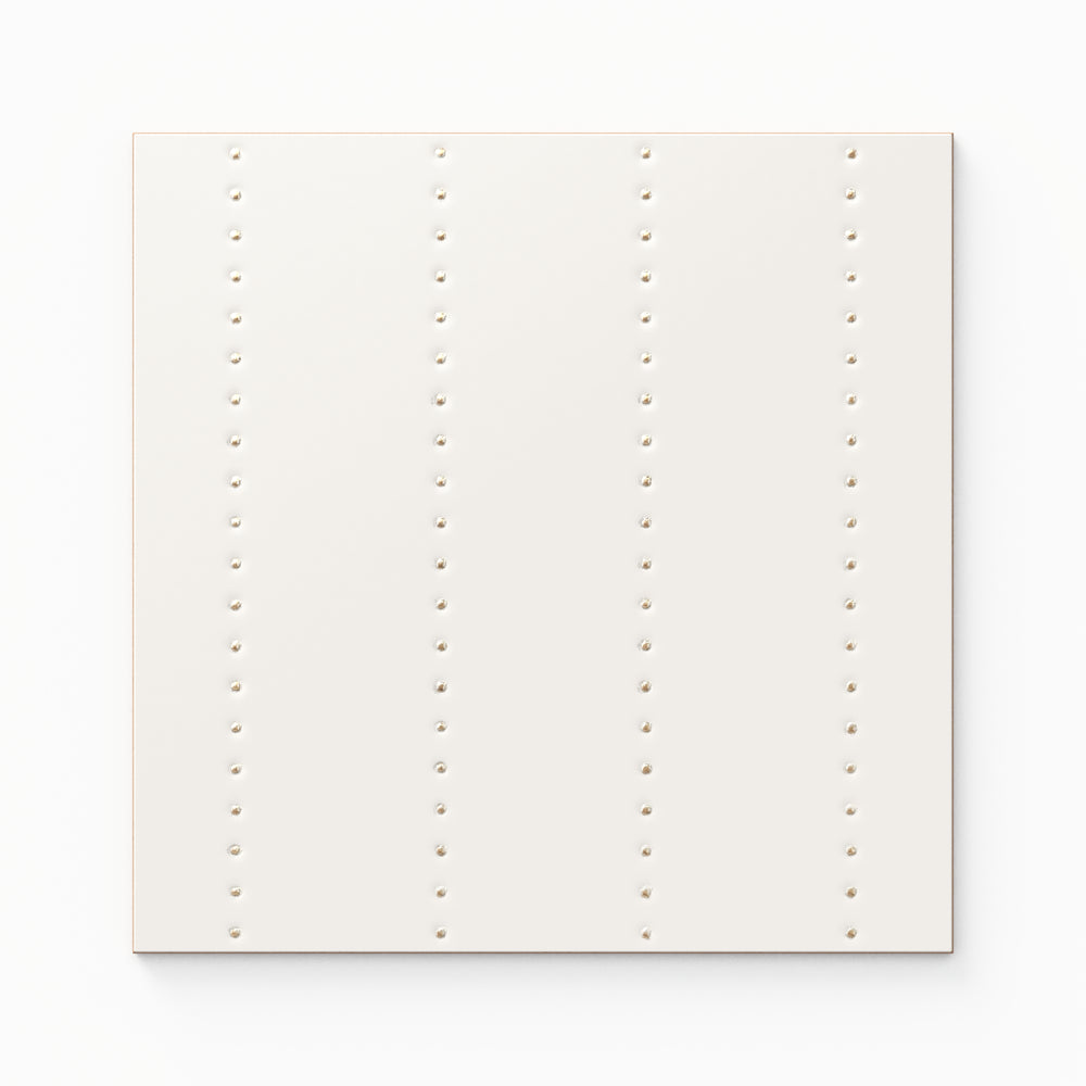 Kira 12x12 Satin Ceramic Tile in Dotted Lines White