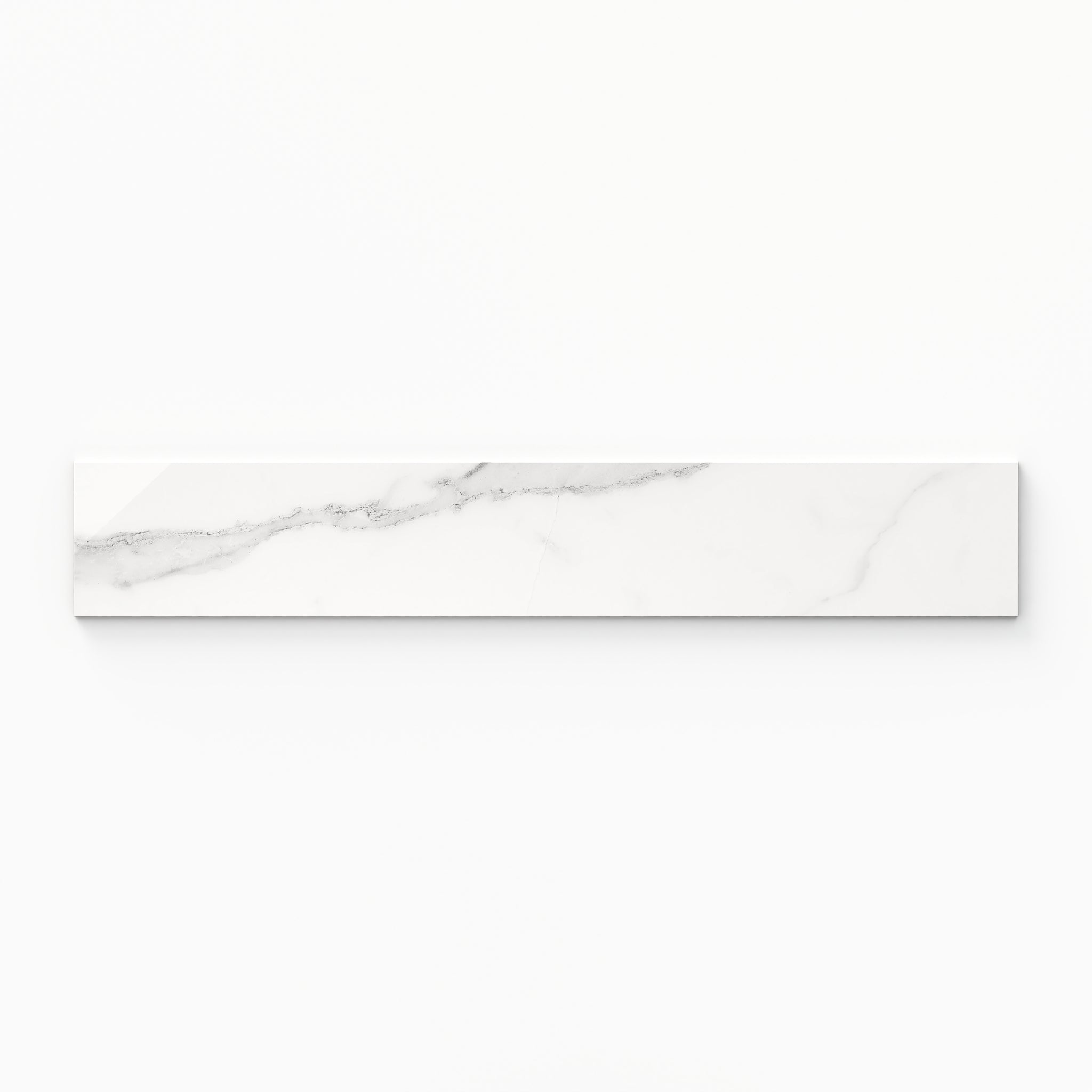 Julianna 4x24 Polished Porcelain Bullnose Tile in Carrara
