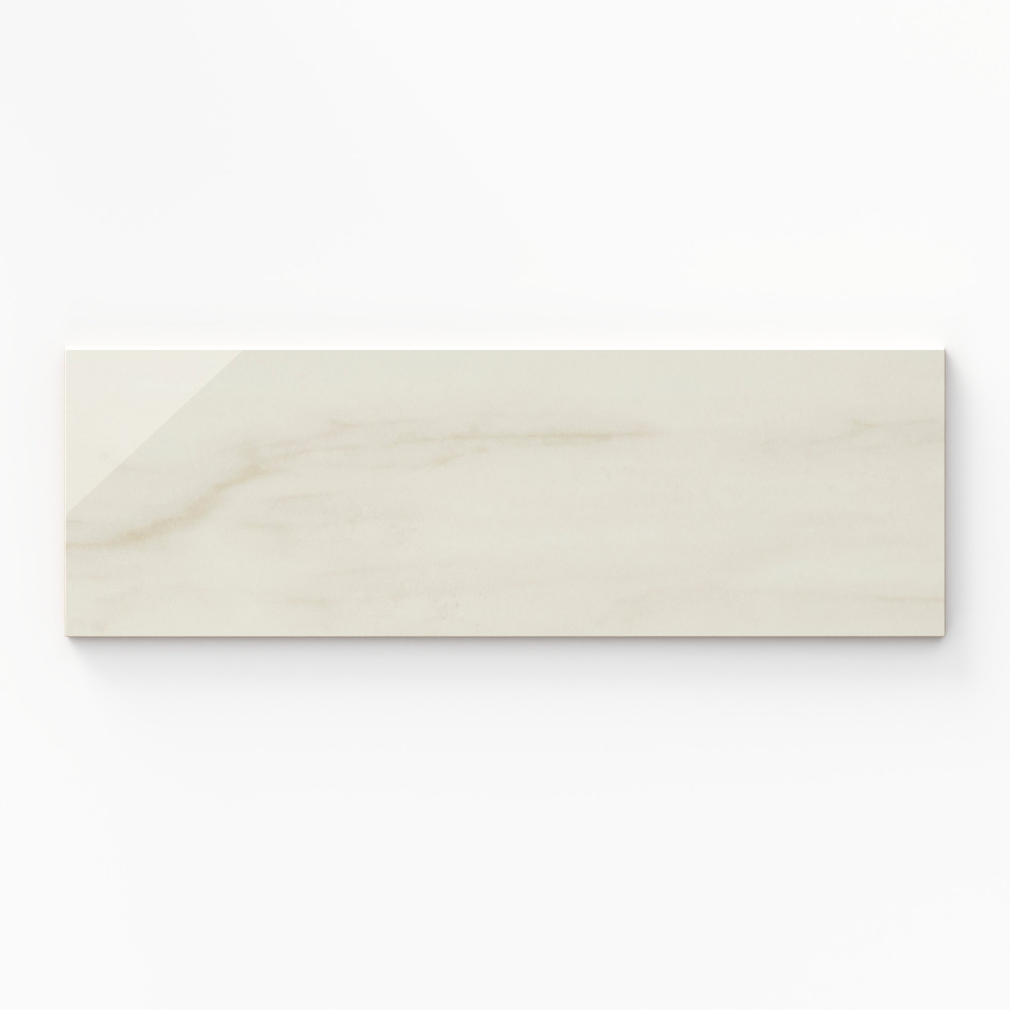 Kendrick 4x12 Glossy Ceramic Bullnose Tile in Sand