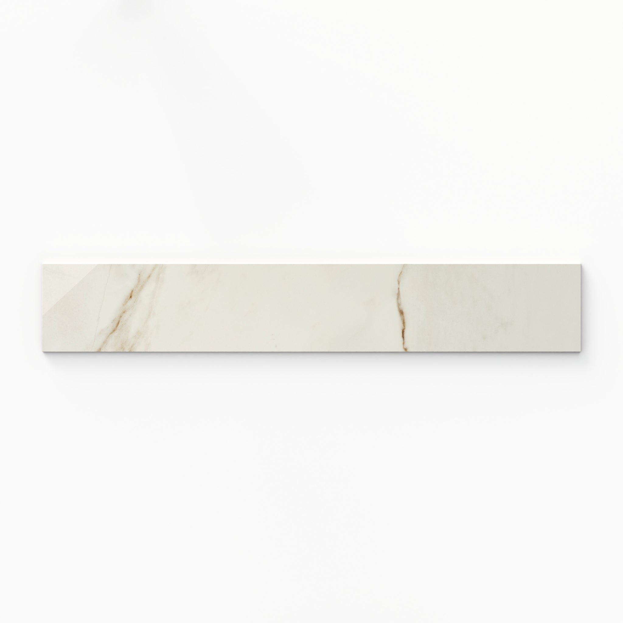 Kendrick 4x24 Polished Porcelain Bullnose Tile in Sand
