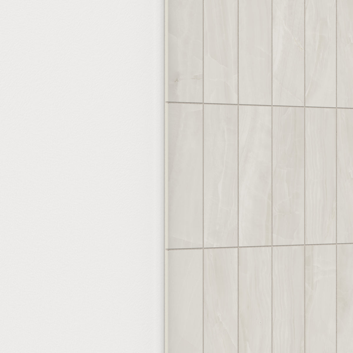 Giselle 4x12 Glossy Ceramic Bullnose Tile in Shell