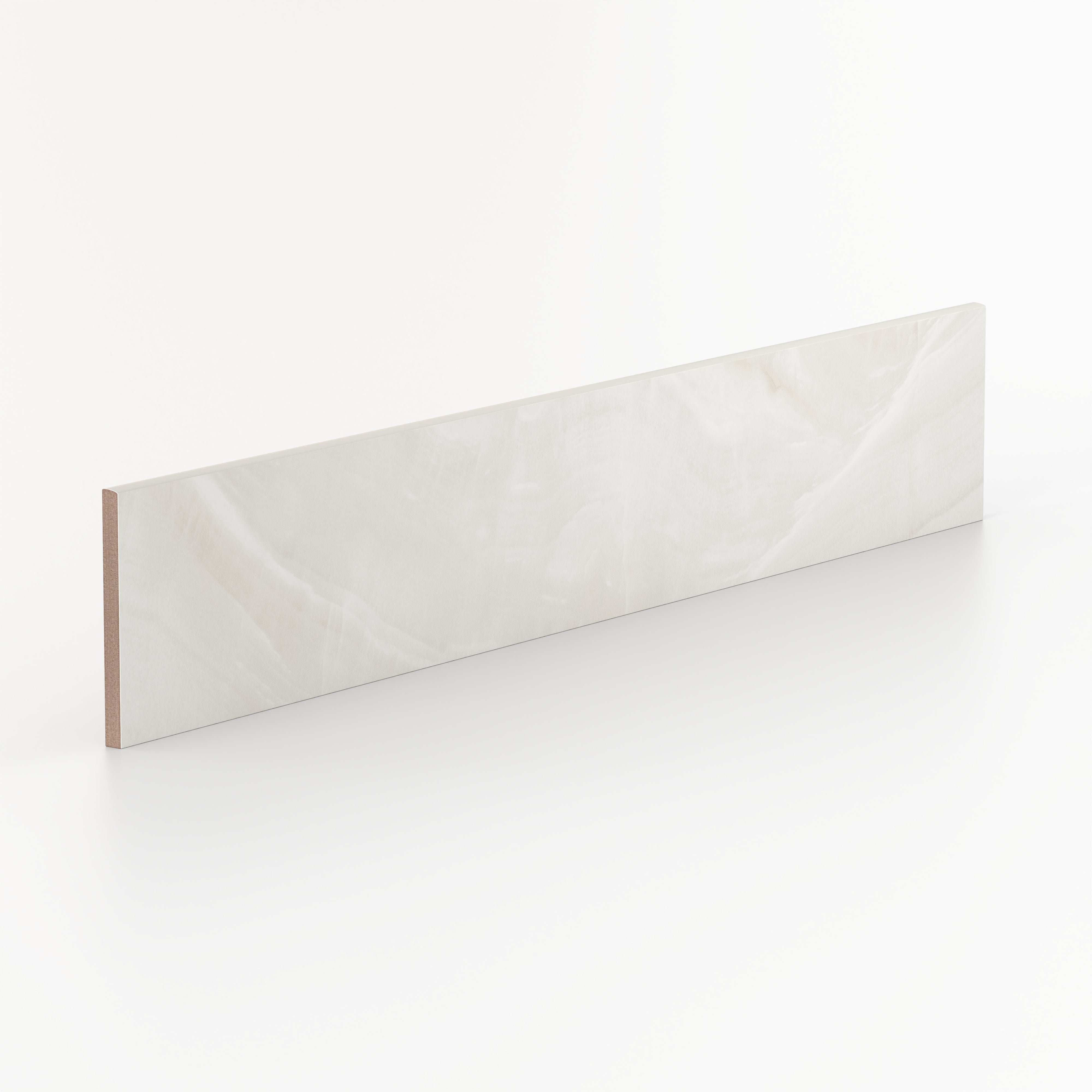 Giselle 4x24 Satin Porcelain Bullnose Tile in Shell