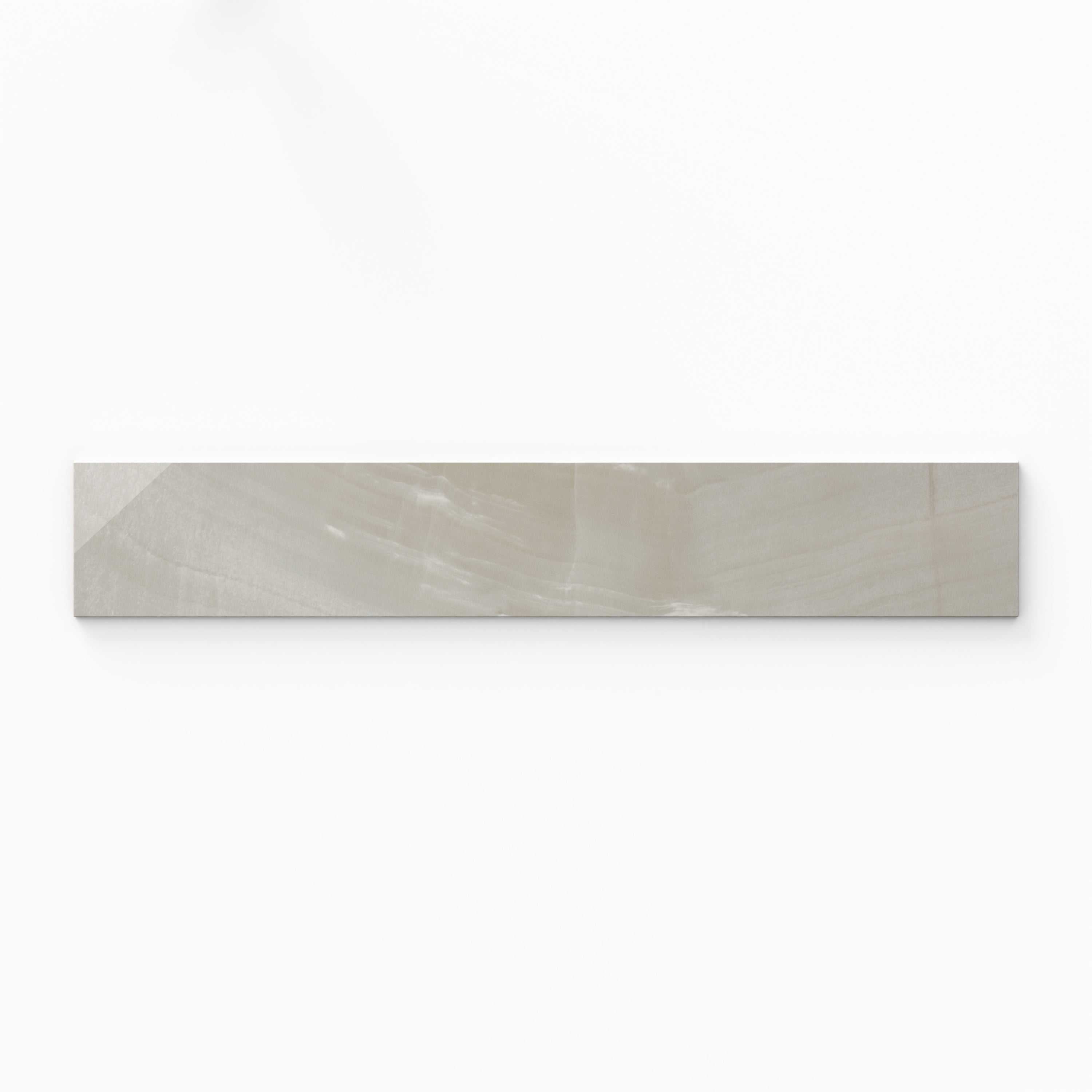Giselle 4x24 Polished Porcelain Bullnose Tile in Shell