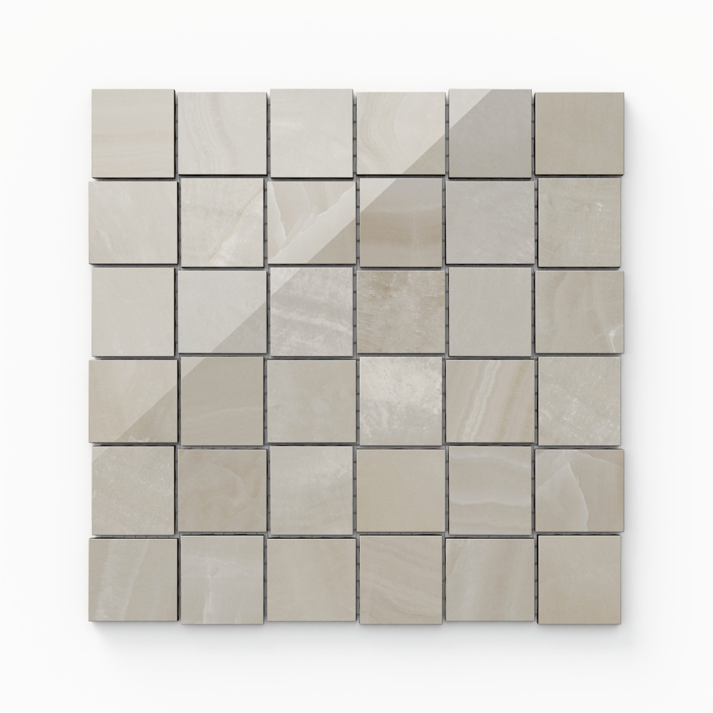 Giselle 2x2 Polished Porcelain Mosaic Tile in Shell