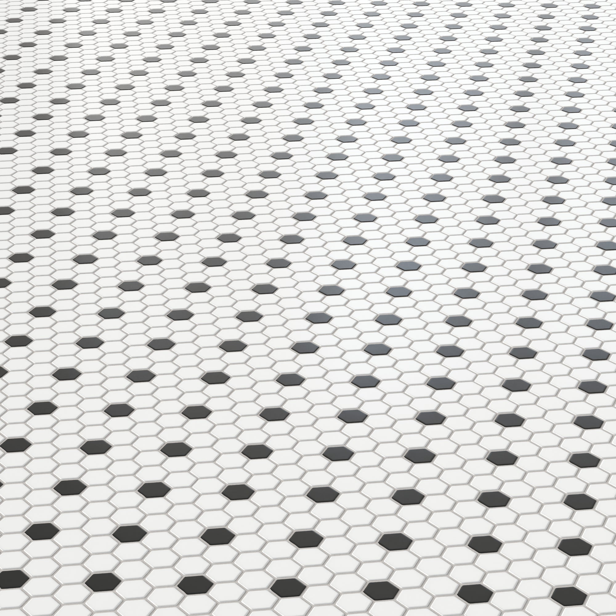 Quinn 12x12 Matte Porcelain 1x1 Hexagon Mosaic Tile in Black & White