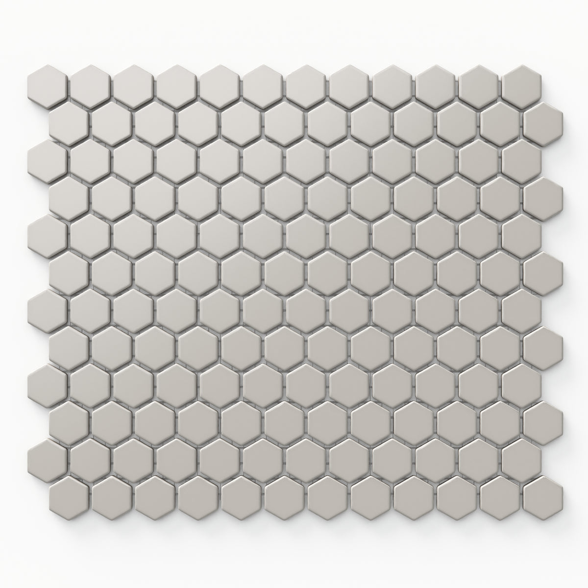 Levi 12x12 Matte Porcelain 1x1 Hexagon Mosaic Tile in Grey