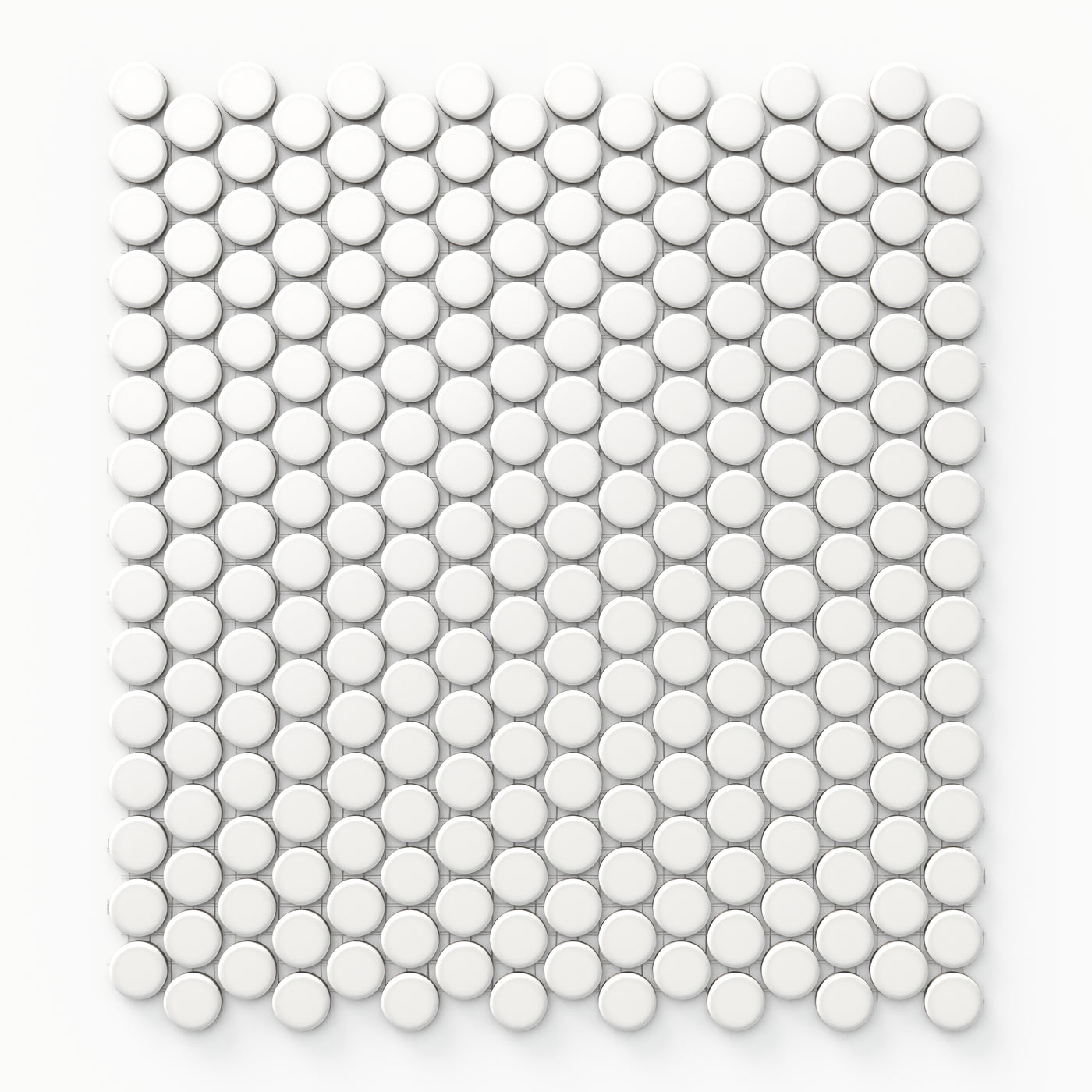 Ollie 3/4x3/4 Matte Porcelain Mosaic Penny Round Tile in White