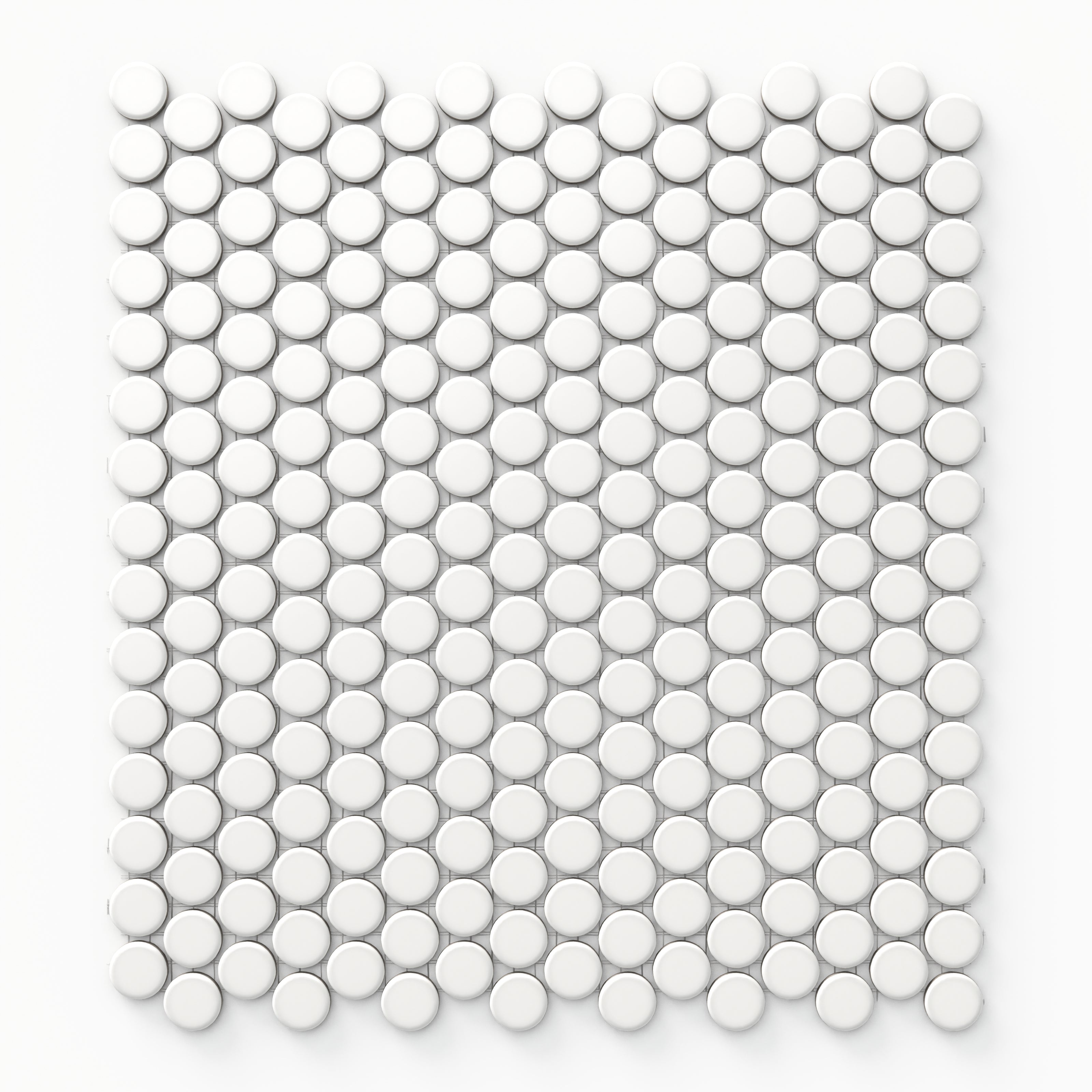 Ollie 3/4x3/4 Matte Porcelain Mosaic Penny Round Tile in White
