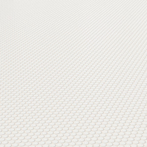 Ollie 3/4x3/4 Matte Porcelain Mosaic Penny Round Tile in White