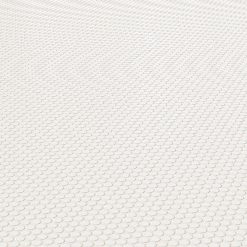 Ollie 3/4x3/4 Matte Porcelain Mosaic Penny Round Tile in White
