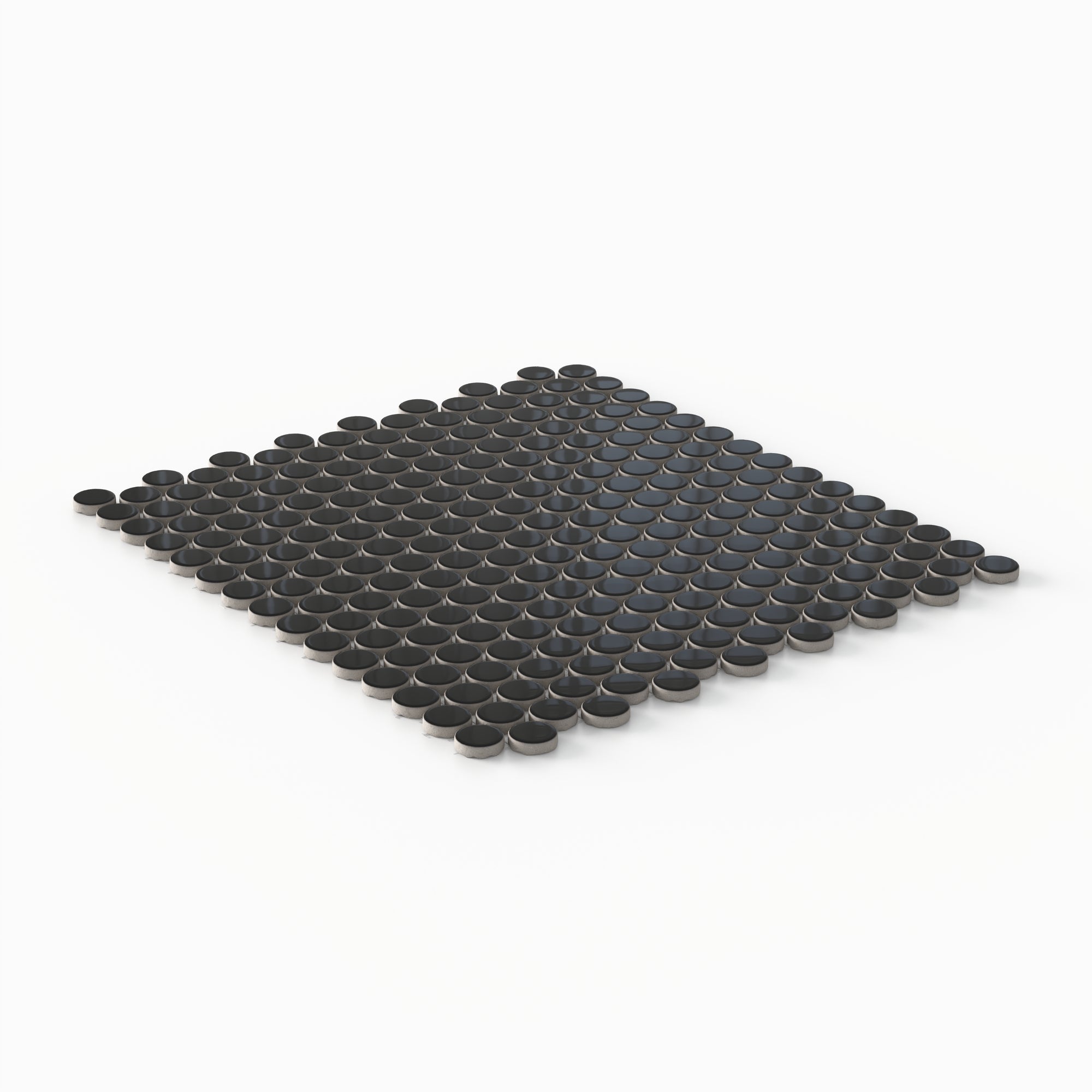 Ollie 3/4x3/4 Glossy Porcelain Mosaic Penny Round Tile in Black
