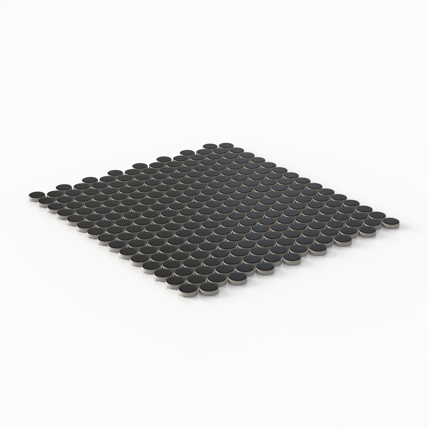 Ollie 3/4x3/4 Matte Porcelain Mosaic Penny Round Tile in Black