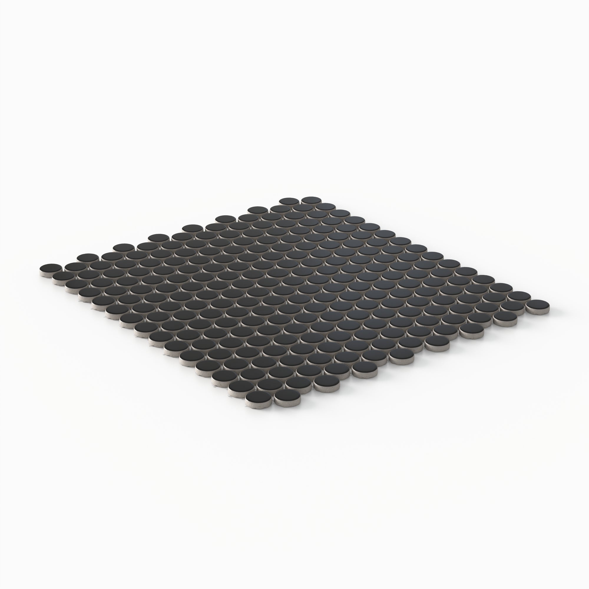Ollie 3/4x3/4 Matte Porcelain Mosaic Penny Round Tile in Black