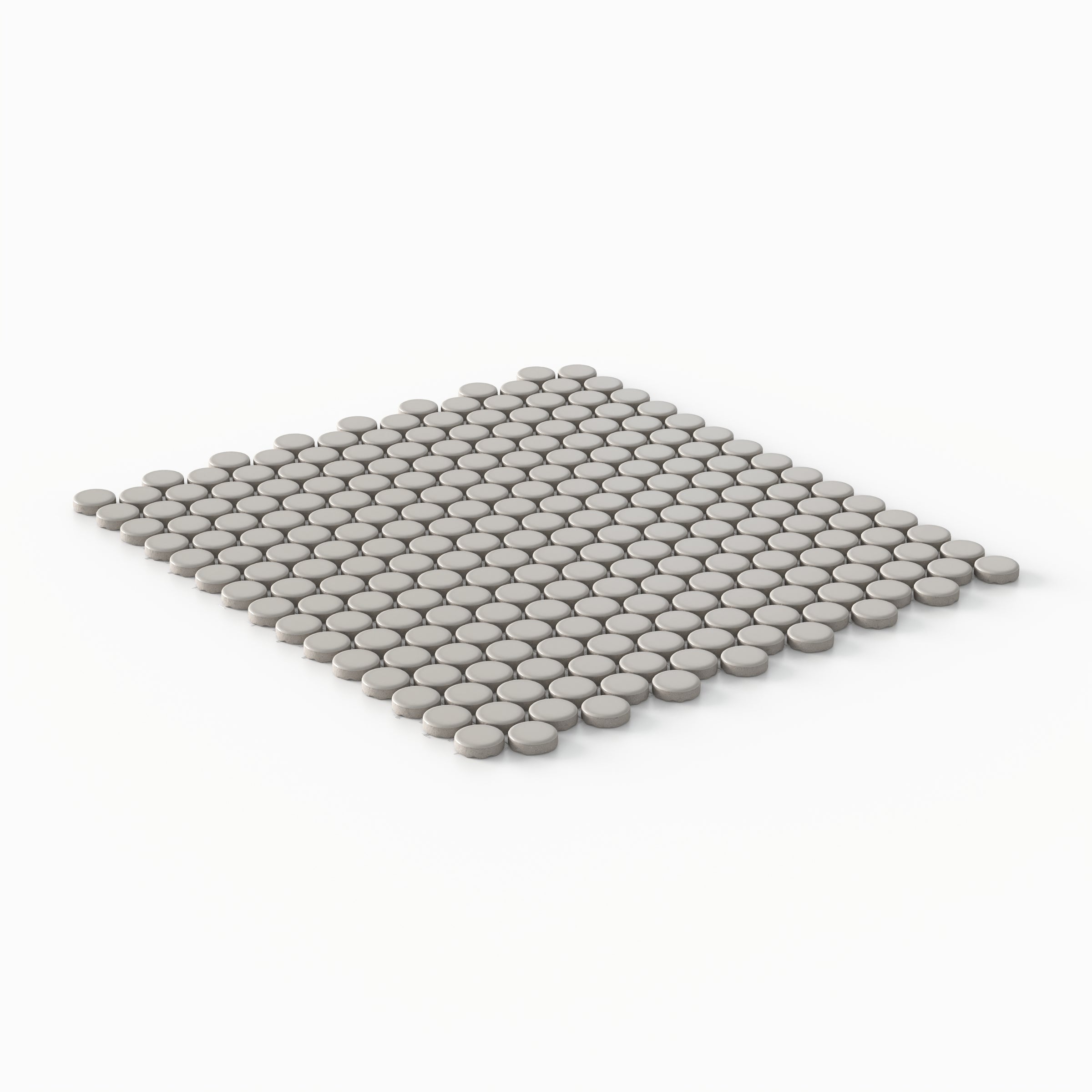 Ollie 3/4x3/4 Matte Porcelain Mosaic Penny Round Tile in Grey