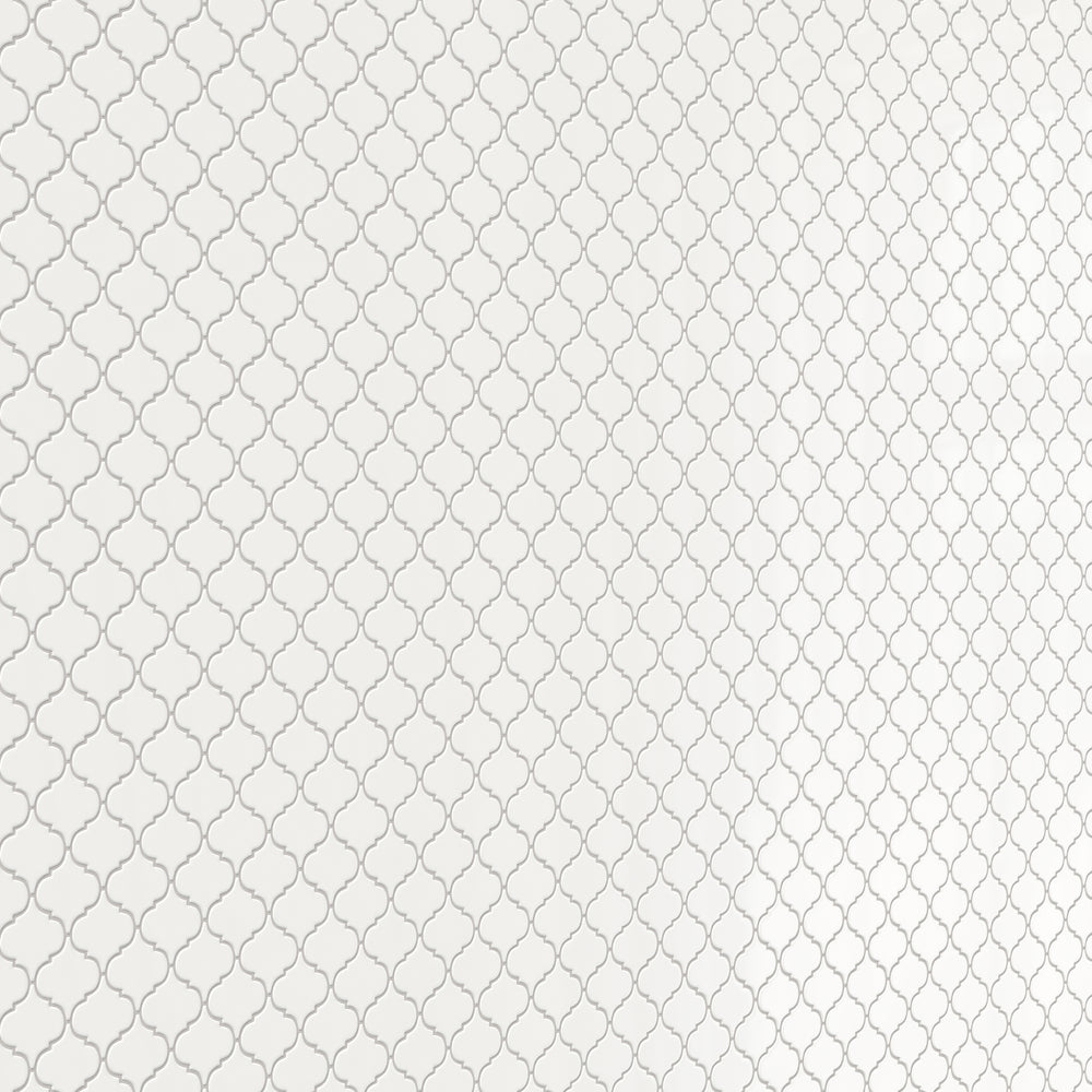 Mabel 12x12 Glossy Porcelain Lantern Mosaic Tile in White