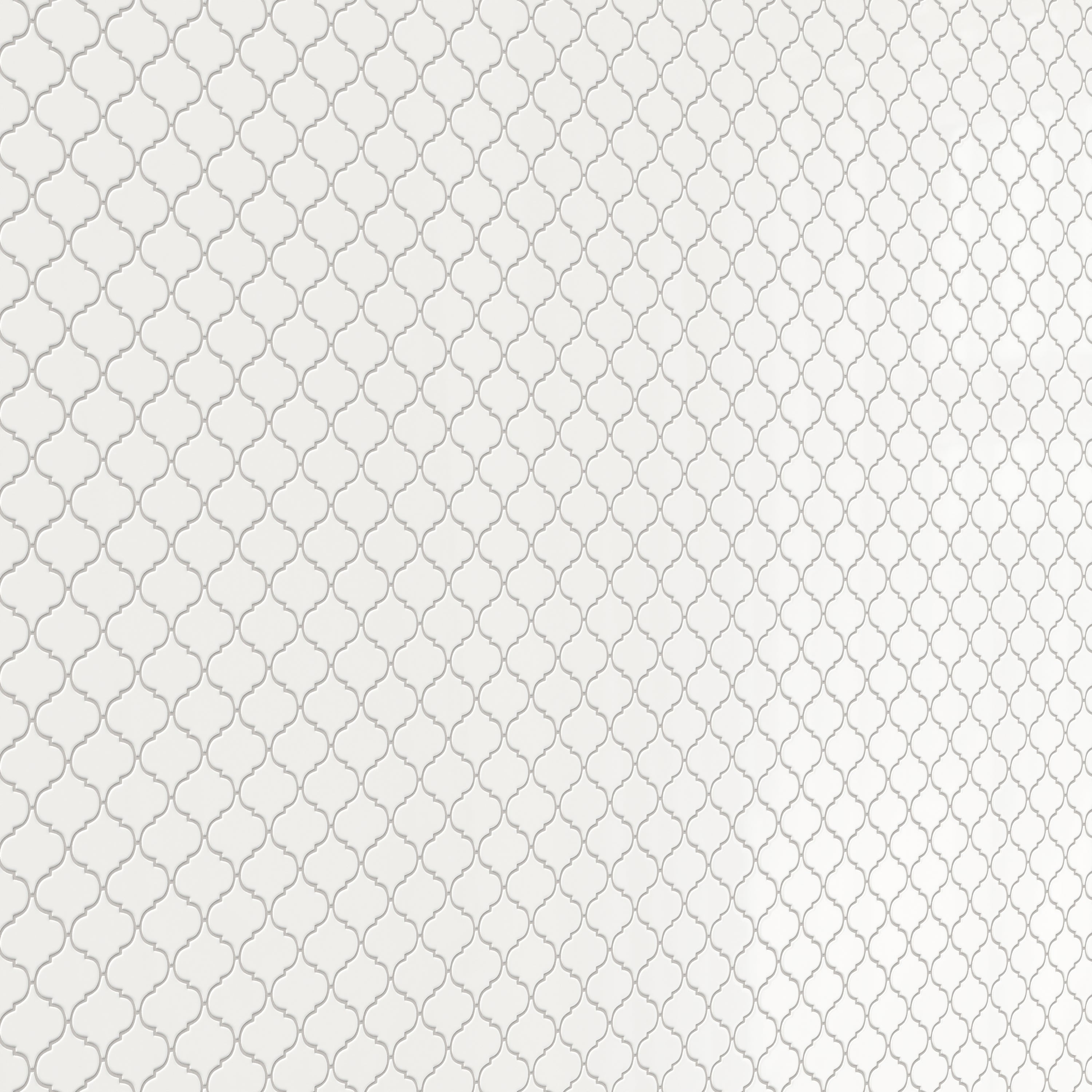 Mabel 12x12 Glossy Porcelain Lantern Mosaic Tile in White
