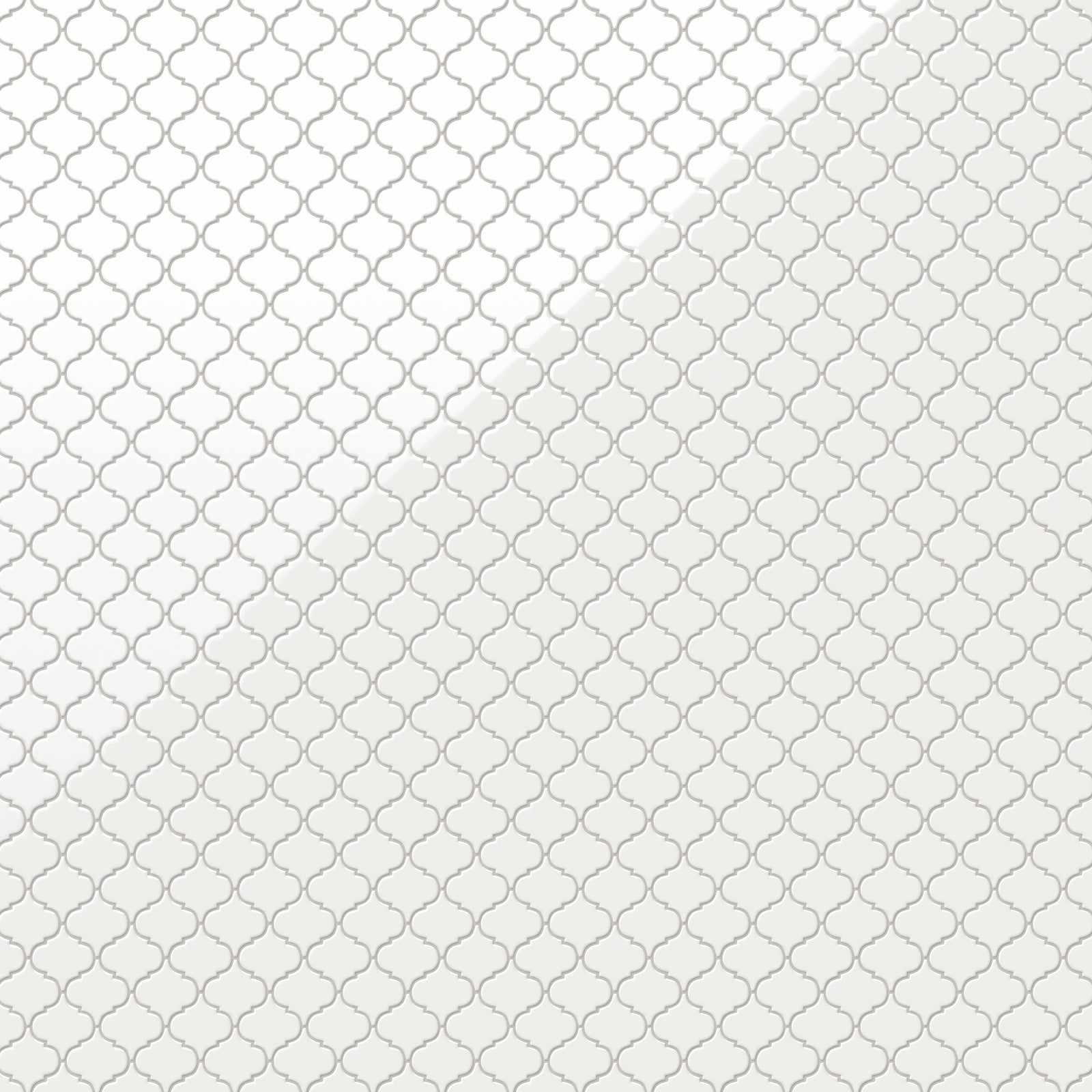 Mabel 12x12 Glossy Porcelain Lantern Mosaic Tile in White
