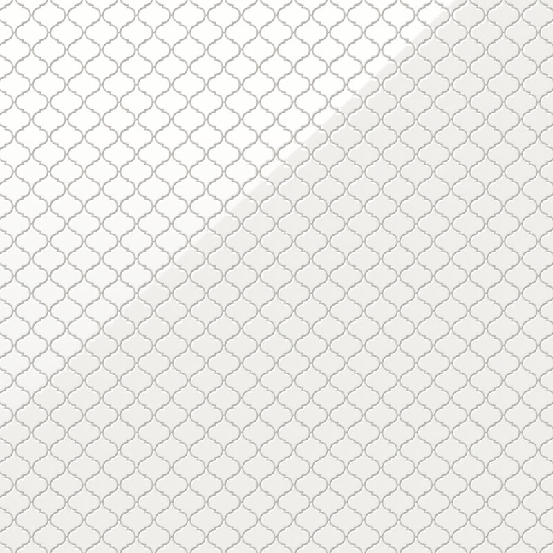 Mabel 12x12 Glossy Porcelain Lantern Mosaic Tile in White