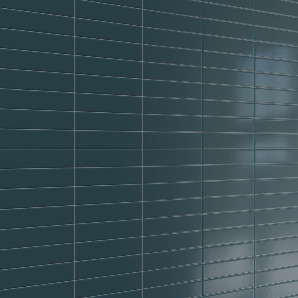 Reagan 2x10 Glossy Ceramic Tile in Teal