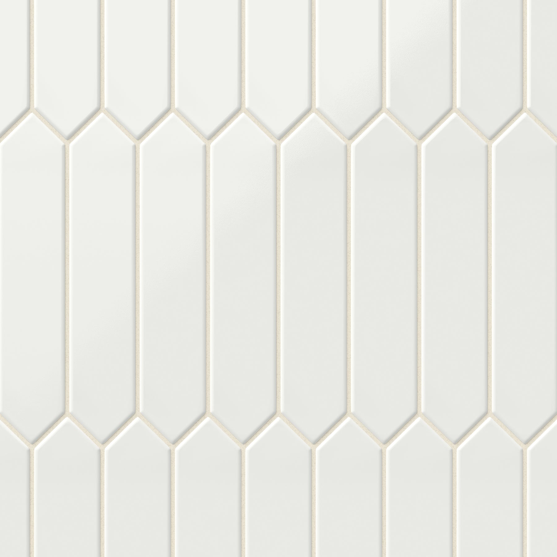 Reagan 2x10 Glossy Ceramic Picket Tile in Cloud