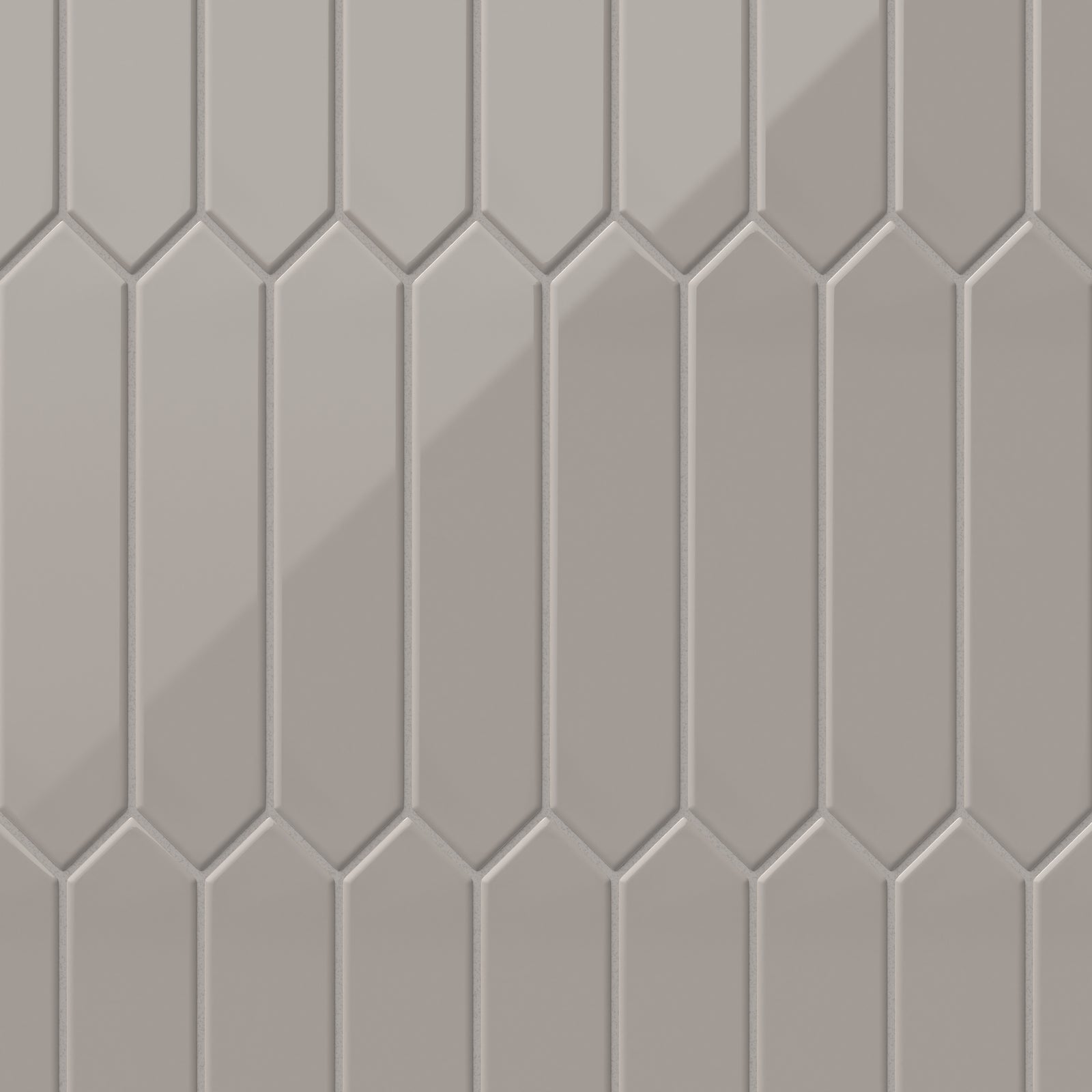 Reagan 2x10 Glossy Ceramic Picket Tile in Fog