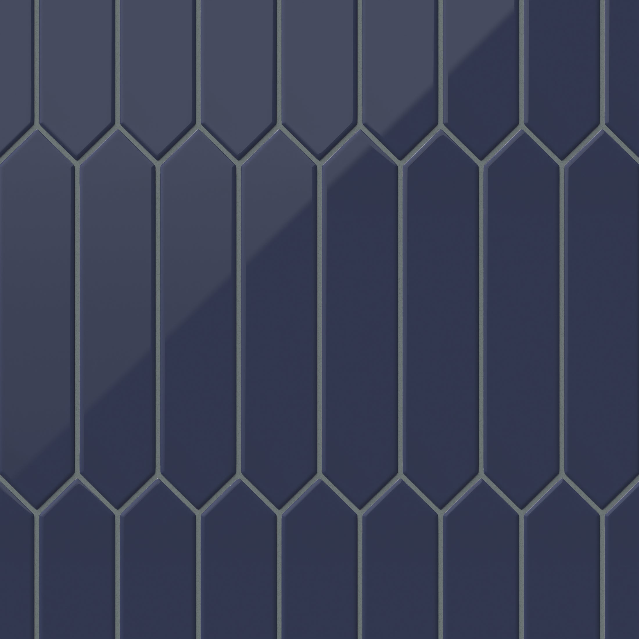 Reagan 2x10 Glossy Ceramic Picket Tile in Navy