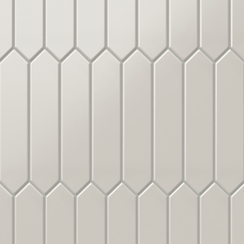 Reagan 2x10 Matte Ceramic Picket Tile in Dove