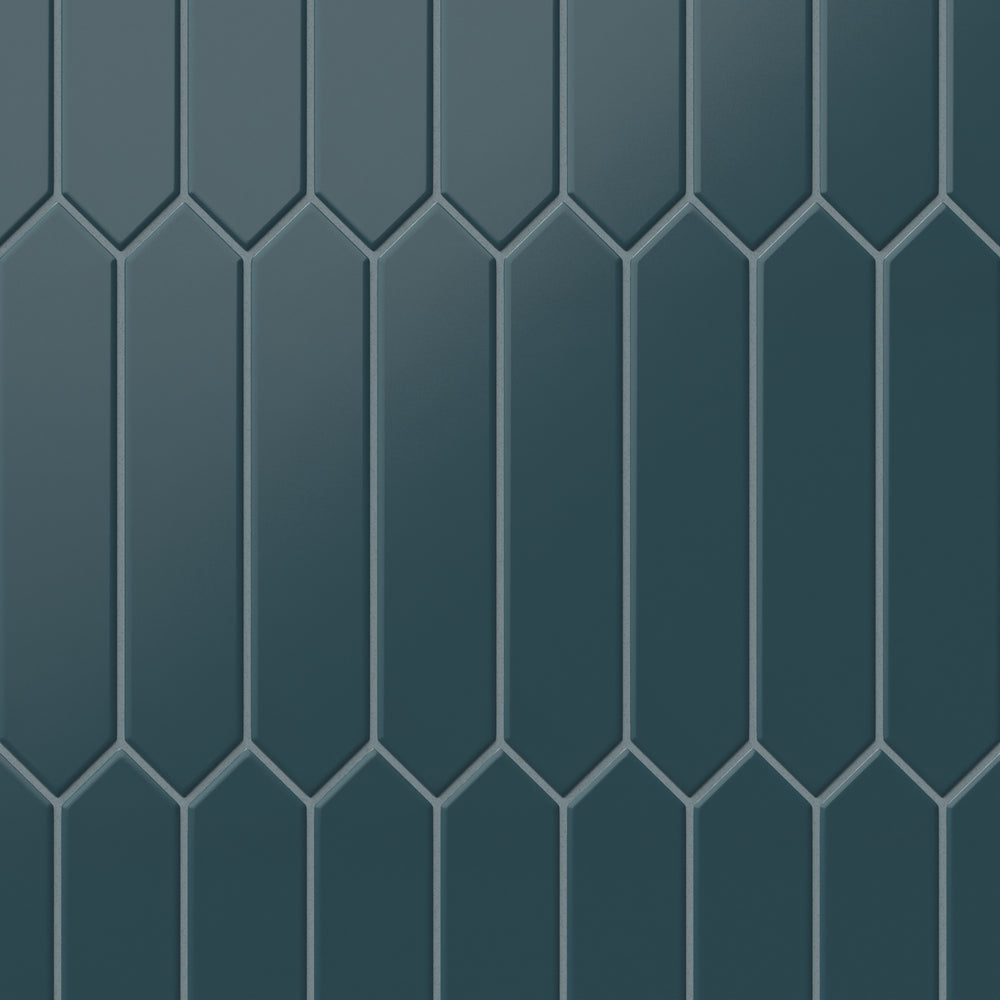Reagan 2x10 Matte Ceramic Picket Tile in Teal