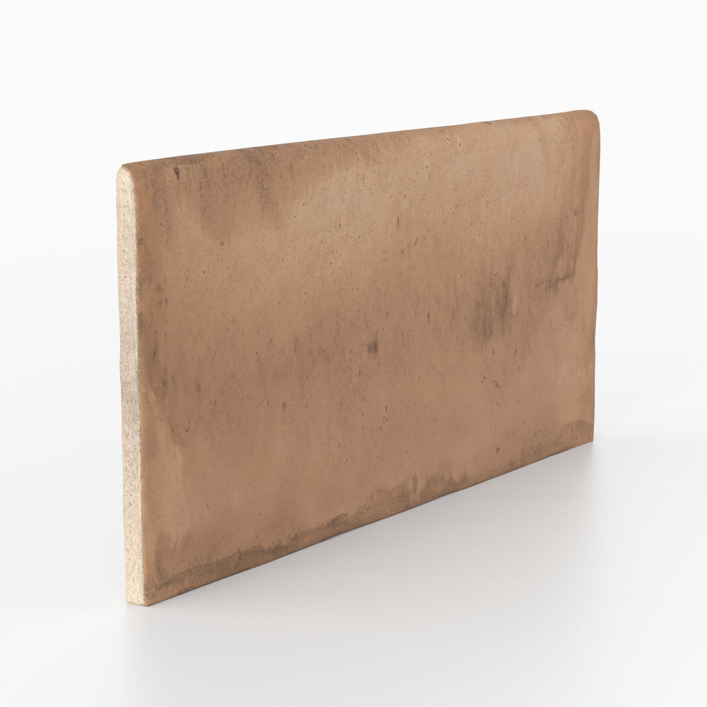 Graham 3x6 Bullnose Glossy Ceramic Tile in Clay