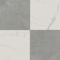 Leona 24x24 Checkerboard Matte Porcelain Tile in Calacatta and Amani G