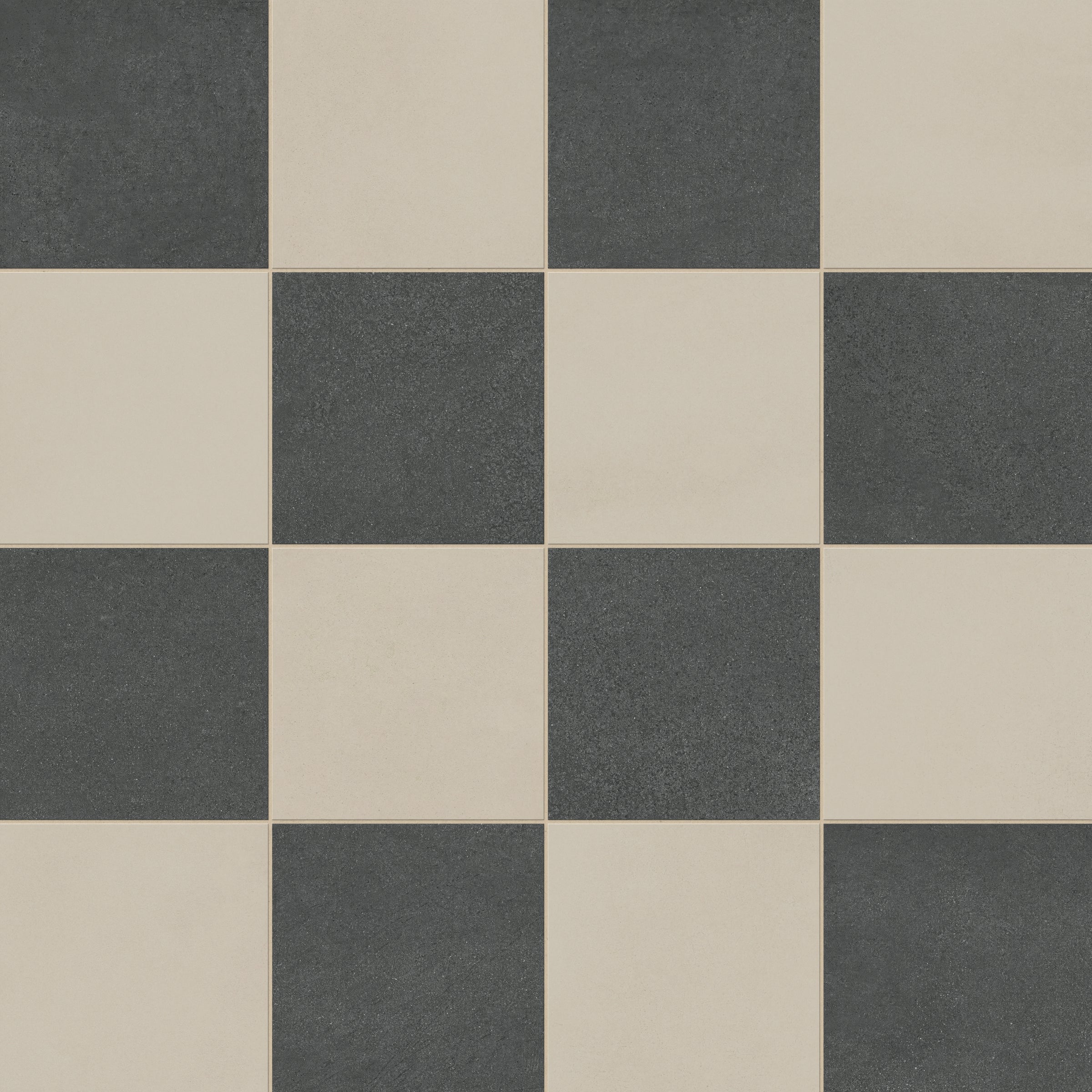 Palmer 12x12 Checkerboard Matte Porcelain Tile in Natural and Nero
