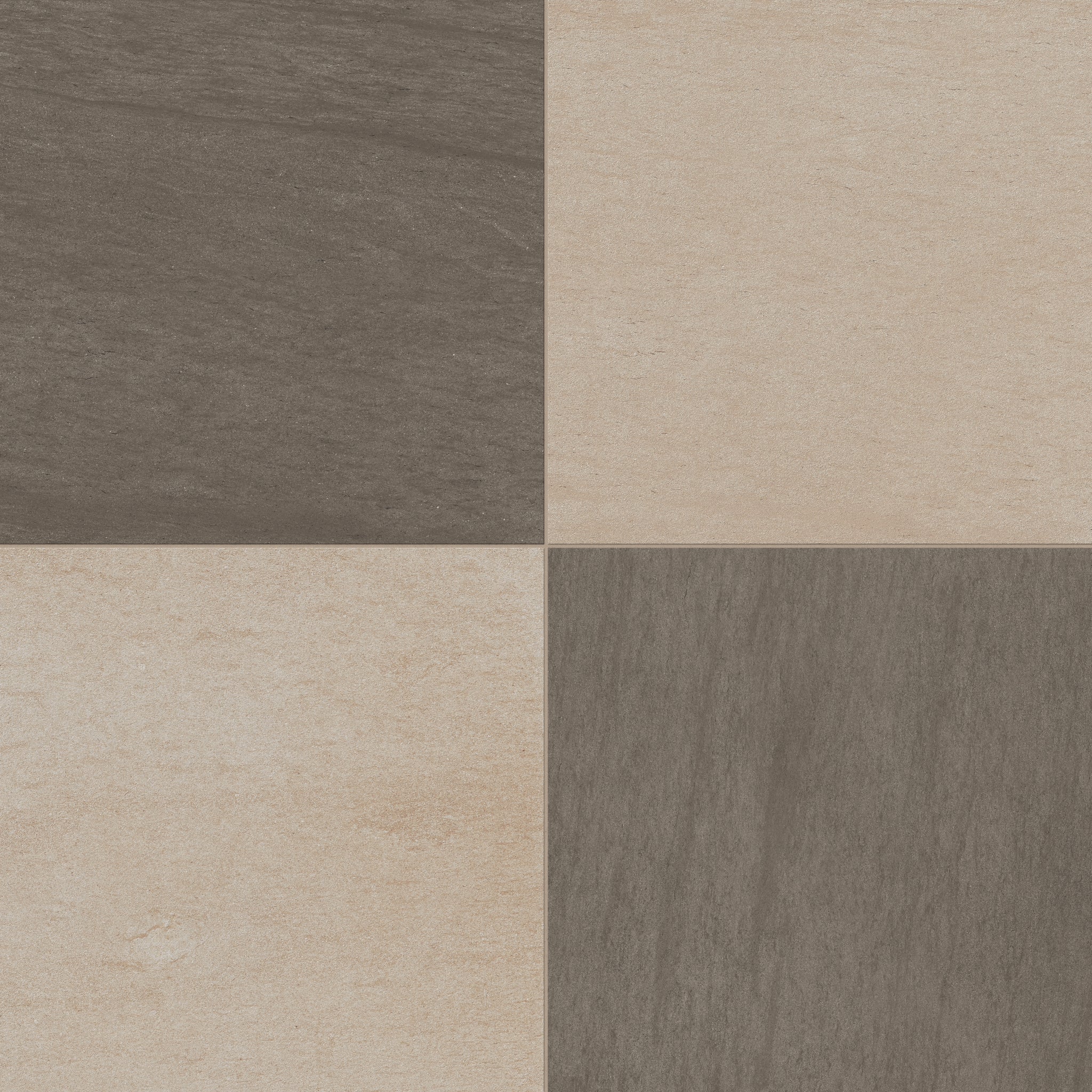 Brody 24x24 Checkerboard Matte Porcelain Tile in Dune and Cliff