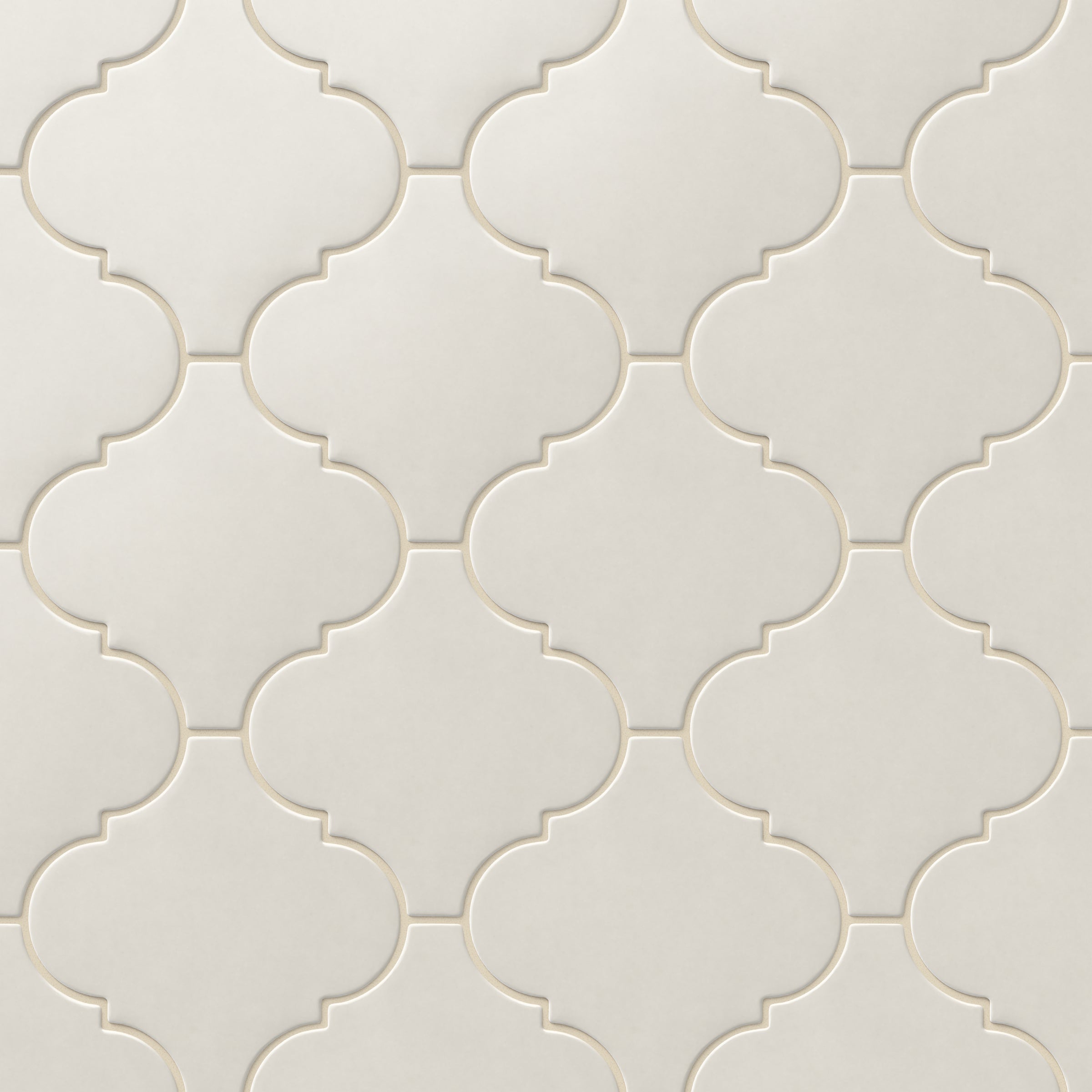 Jasmine 8x8 Arabesque Satin Porcelain Tile in White
