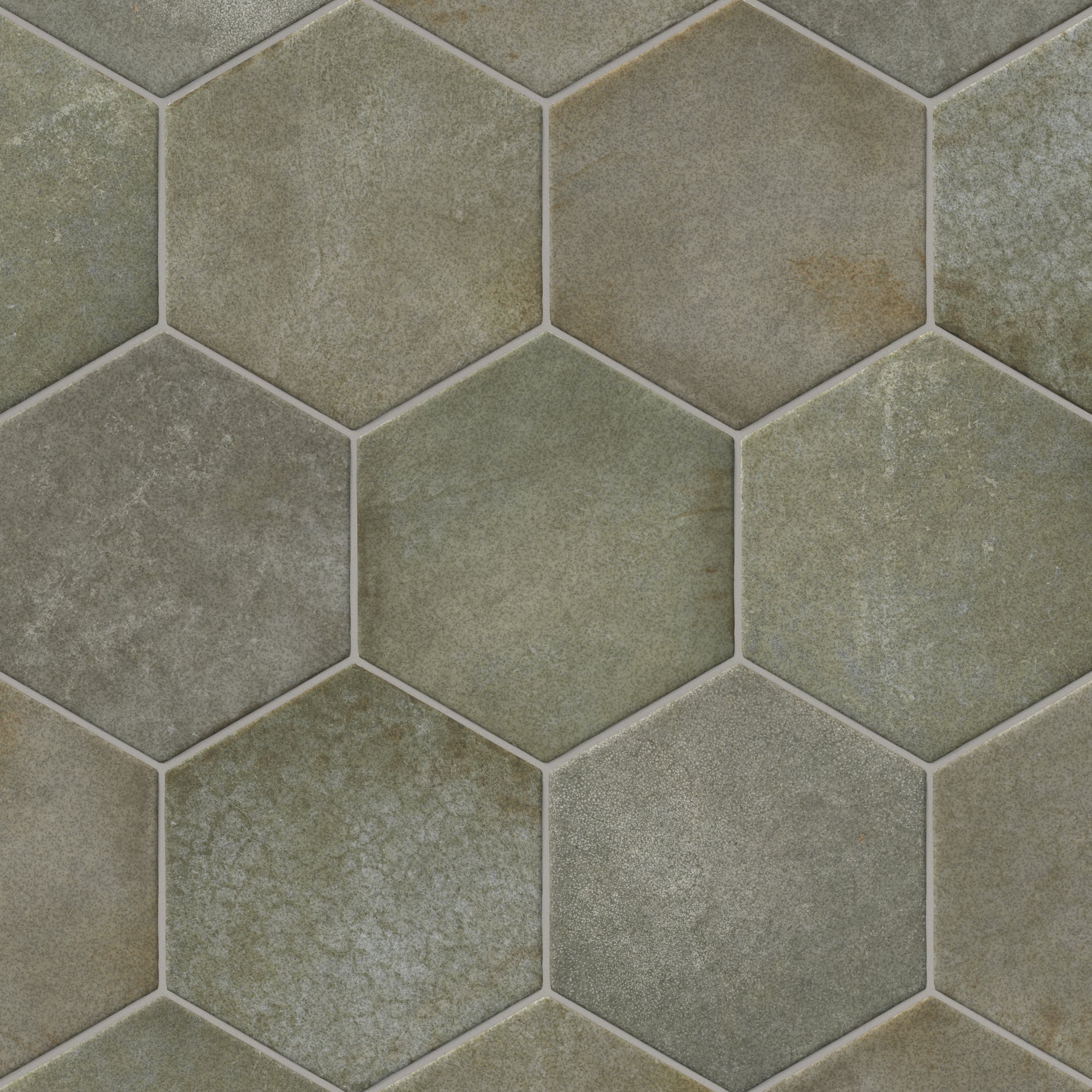 Juliet 7x8 Hexagon Matte Porcelain Tile in Olive